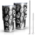 30oz Ghost Boo Halloween Pattern Tumblers Stainless Steel Tumbler with ...