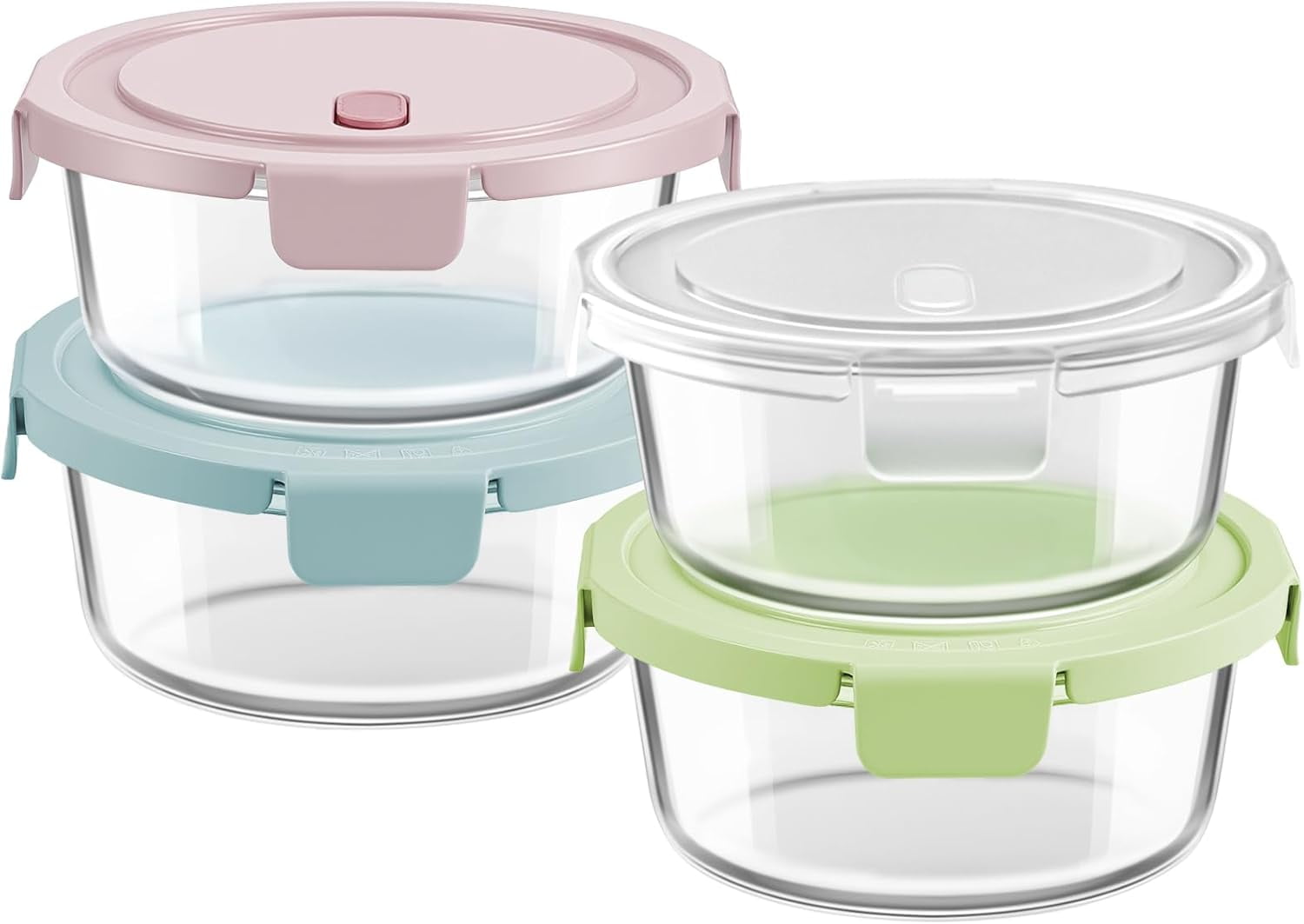 30oz Glass Meal Prep Containers with , Airtight 3.75 Cup Storage ...
