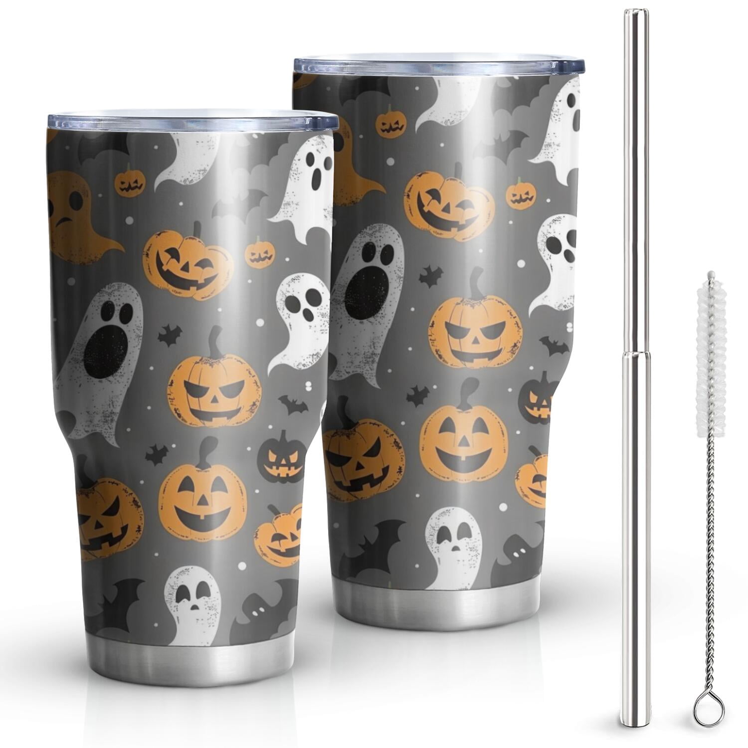 30oz Halloween Ghosts Pumpkins and Bats Tumblers Stainless Steel ...