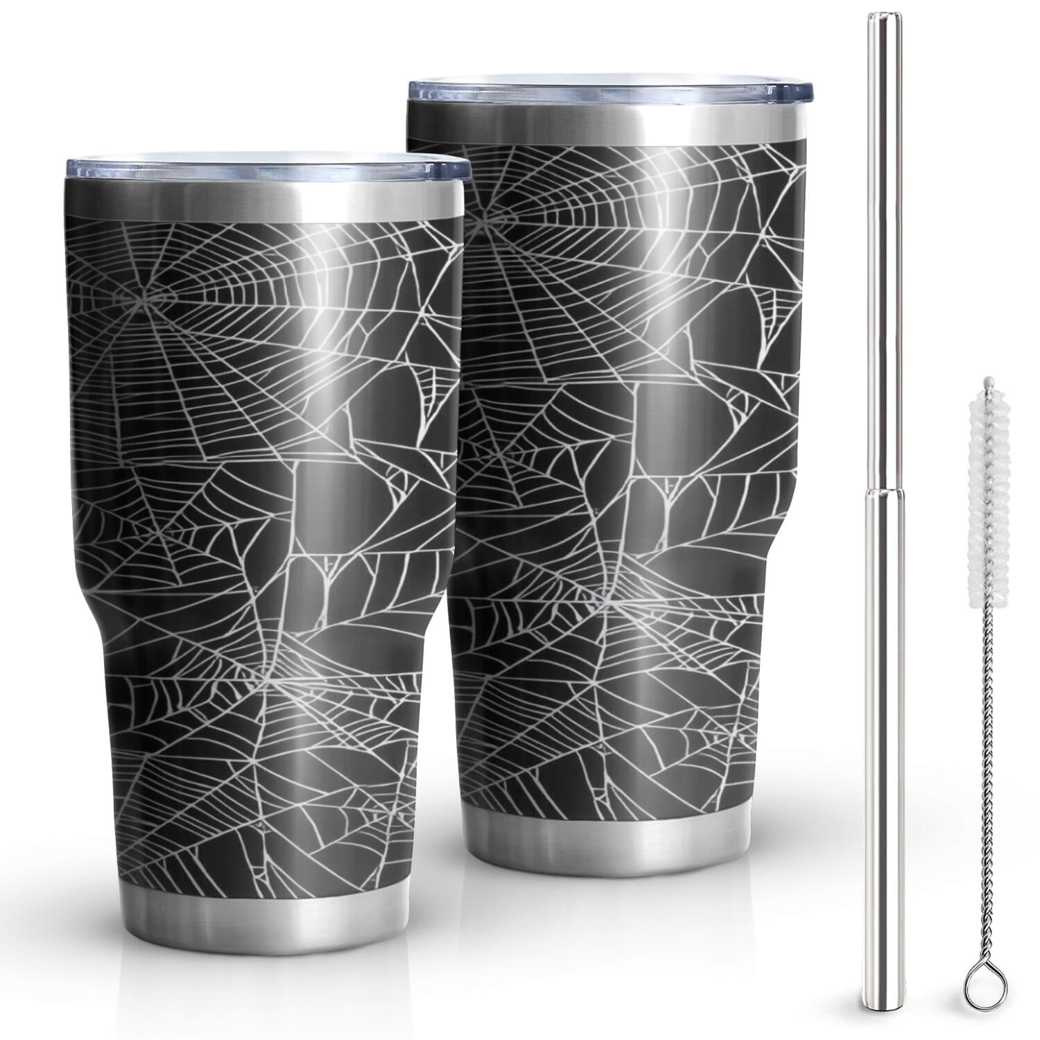 30oz Halloween Spider Web Pattern Tumblers Stainless Steel Tumbler with ...