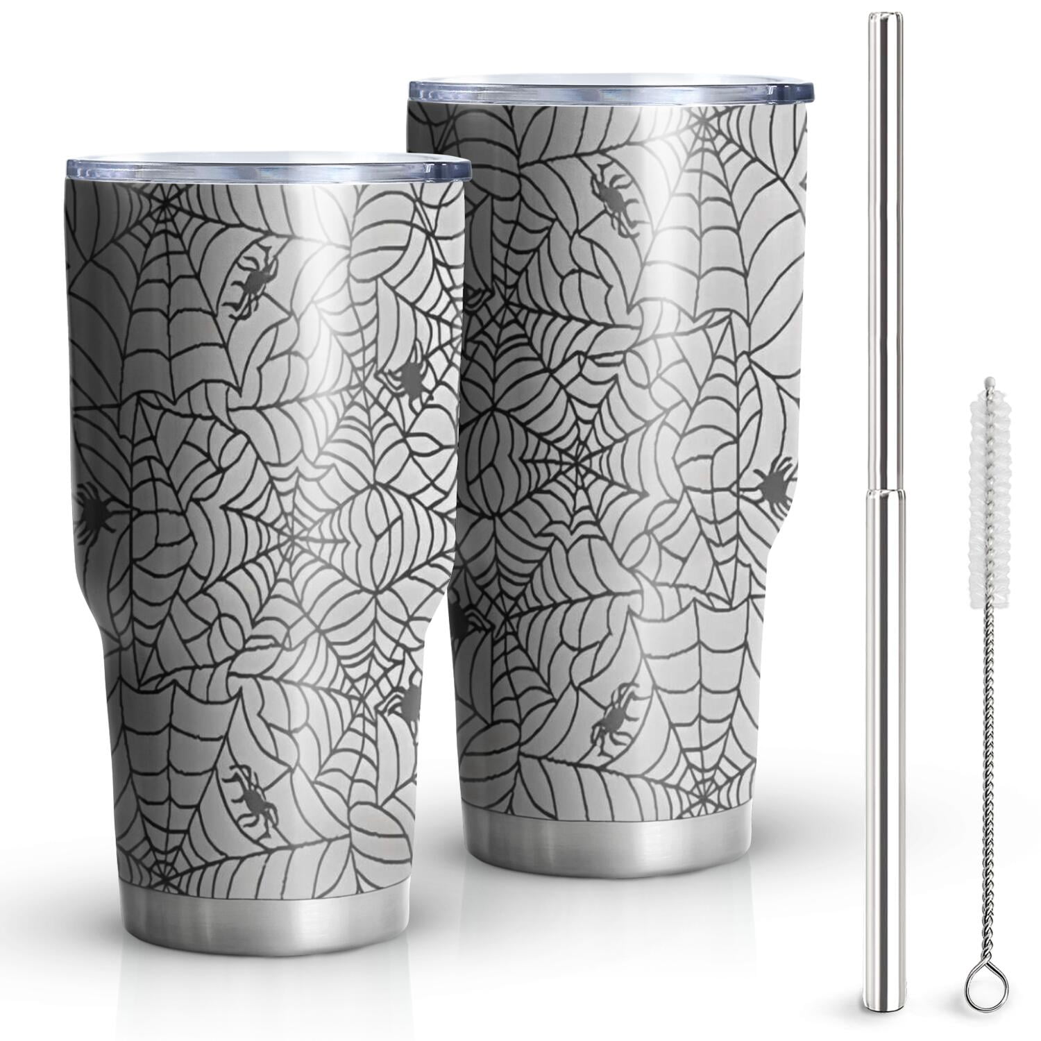 30oz Halloween Spider Web and Spiders Tumblers Stainless Steel Tumbler ...