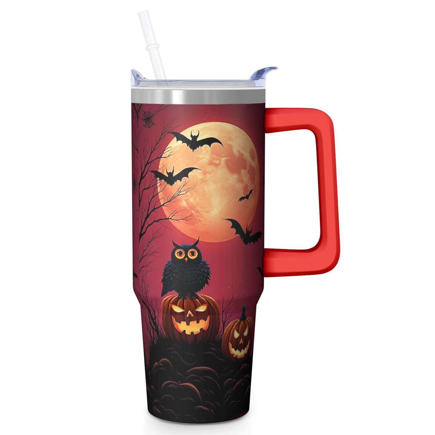 30oz Halloween Tumbler with Handle – Ghost Pumpkin Skeleton Drinkware ...