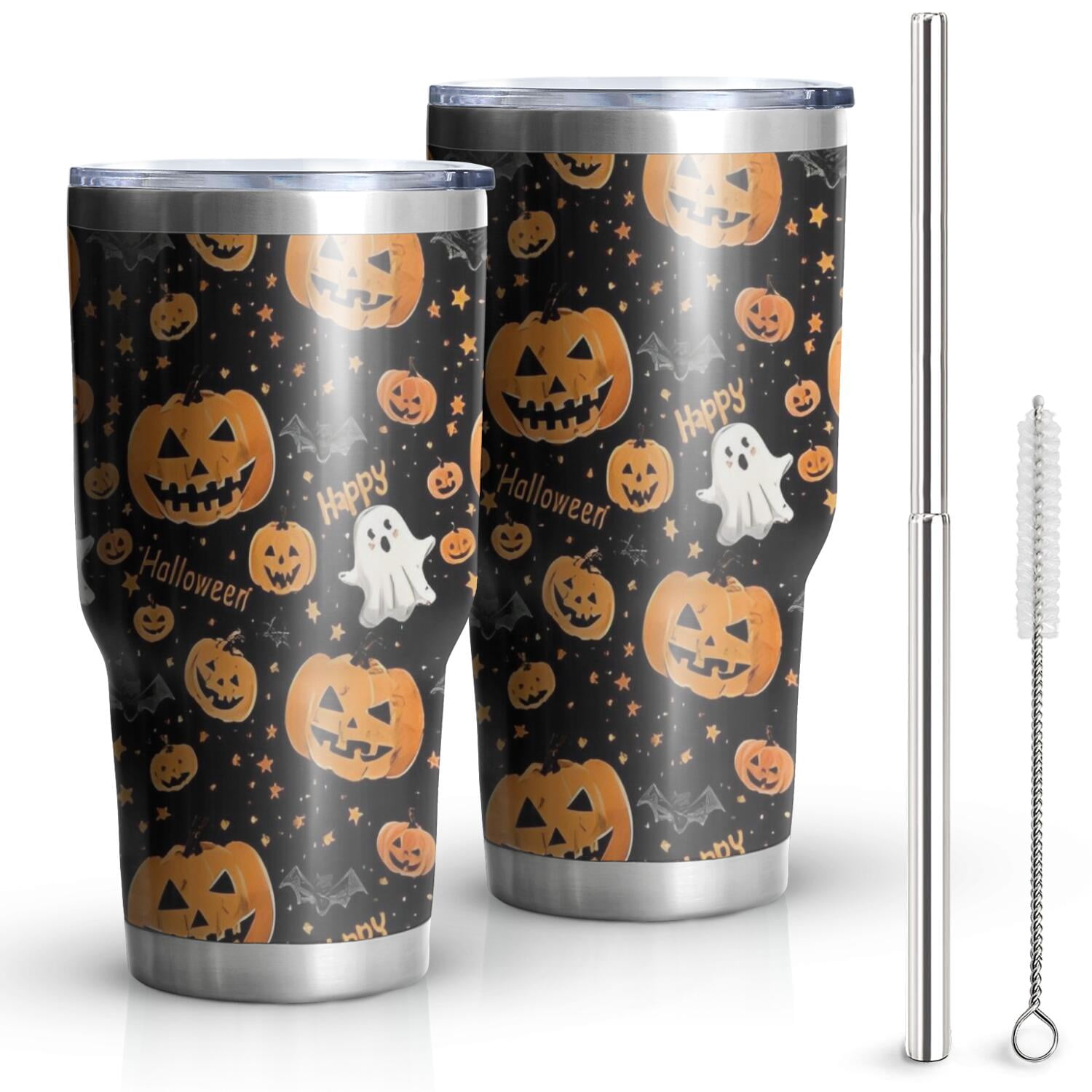 30oz Happy Halloween Pumpkin Pattern Tumblers Stainless Steel Tumbler ...