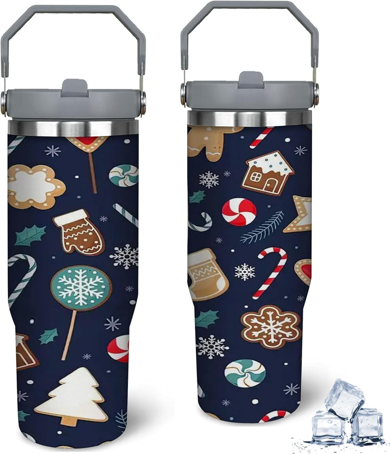 30oz Insulated Gingerbread Man Tumbler - Stainless Steel with Lid and ...