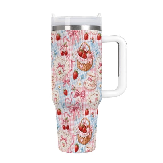 30oz Insulated Tumbler Cup,Coquette Picnic,Stainless Steel Water Bottle ...