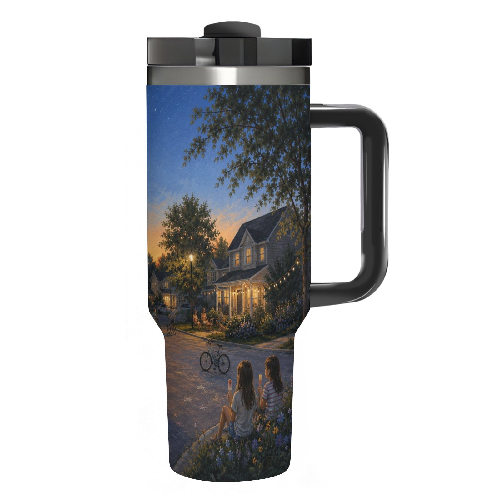 30oz Insulated Tumbler Cup,Cul-de-Sac Summer Night,Stainless Steel ...