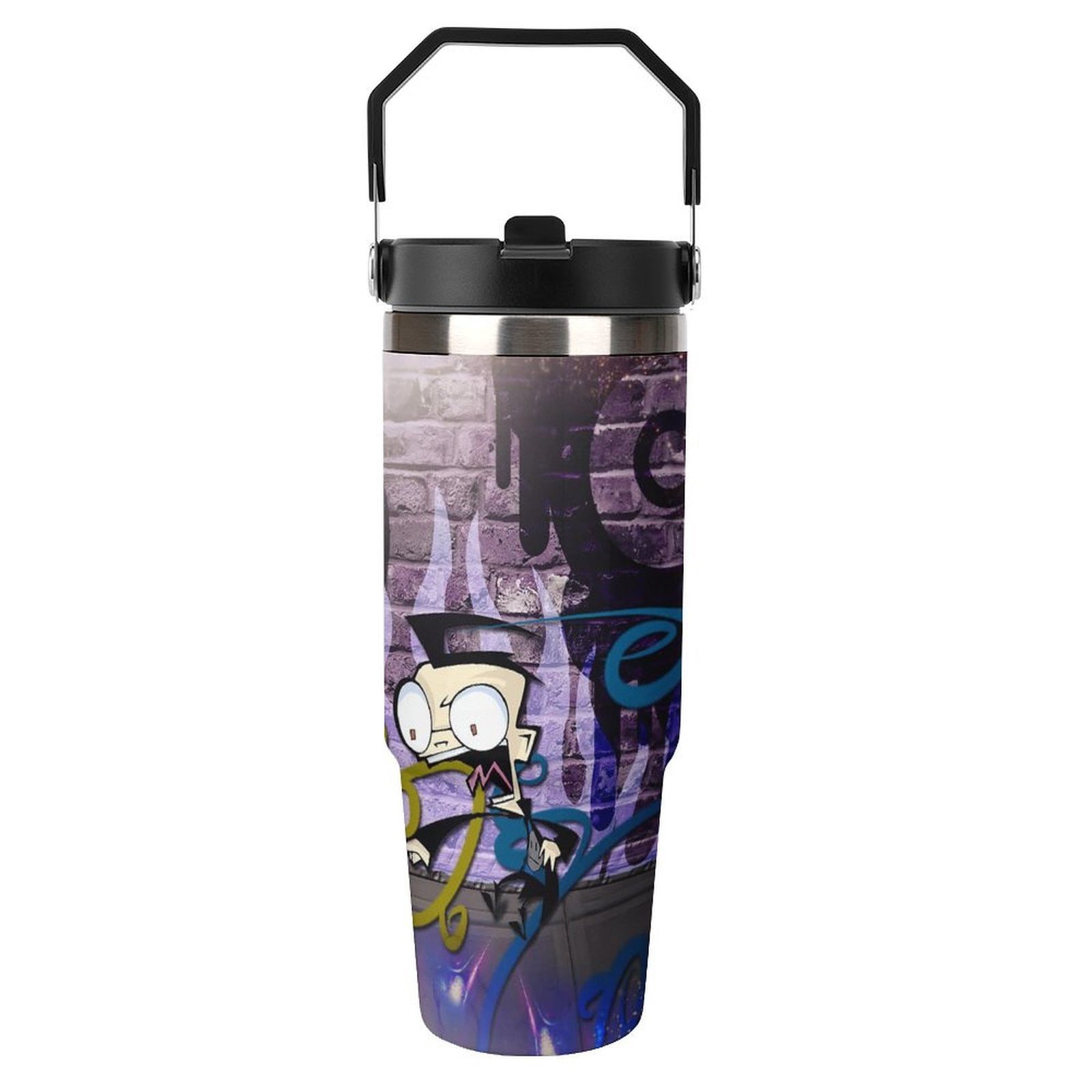 30oz Inva-der Monster Z1m Gir Tumbler with Top Handle and Straw Lid ...