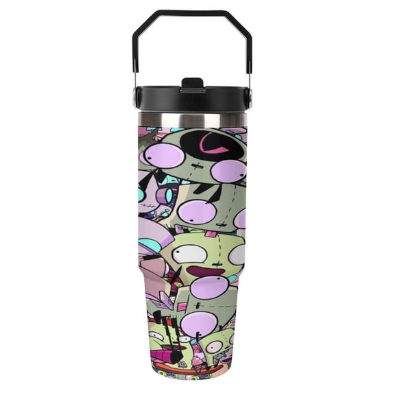 30oz Inva-der Monster Z1m Gir Tumbler with Top Handle and Straw Lid ...