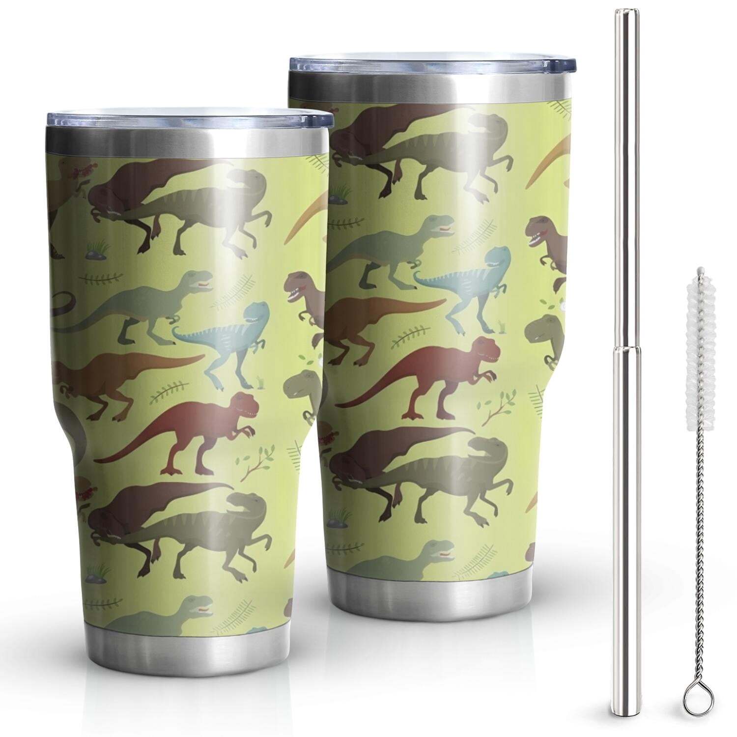 30oz LightGreen Cartoon Dinosaurs Prehistoric Pattern Tumblers ...