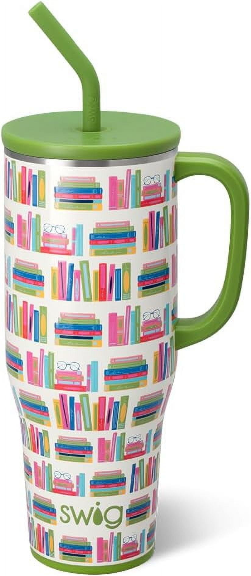 30oz Mega Mug, 30 oz Tumbler with Handle and Straw, Cup Holder Friendly ...