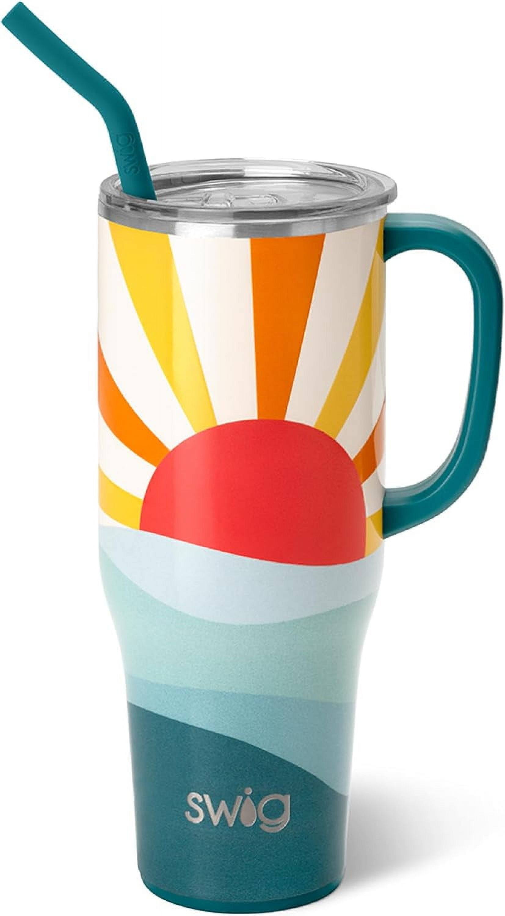 30oz Mega Mug, 30 oz Tumbler with Handle and Straw, Cup Holder Friendly ...