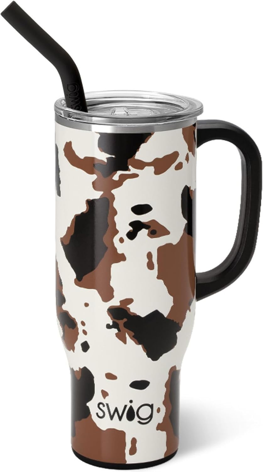 30oz Mega Mug, 30 oz Tumbler with Handle and Straw, Cup Holder Friendly ...