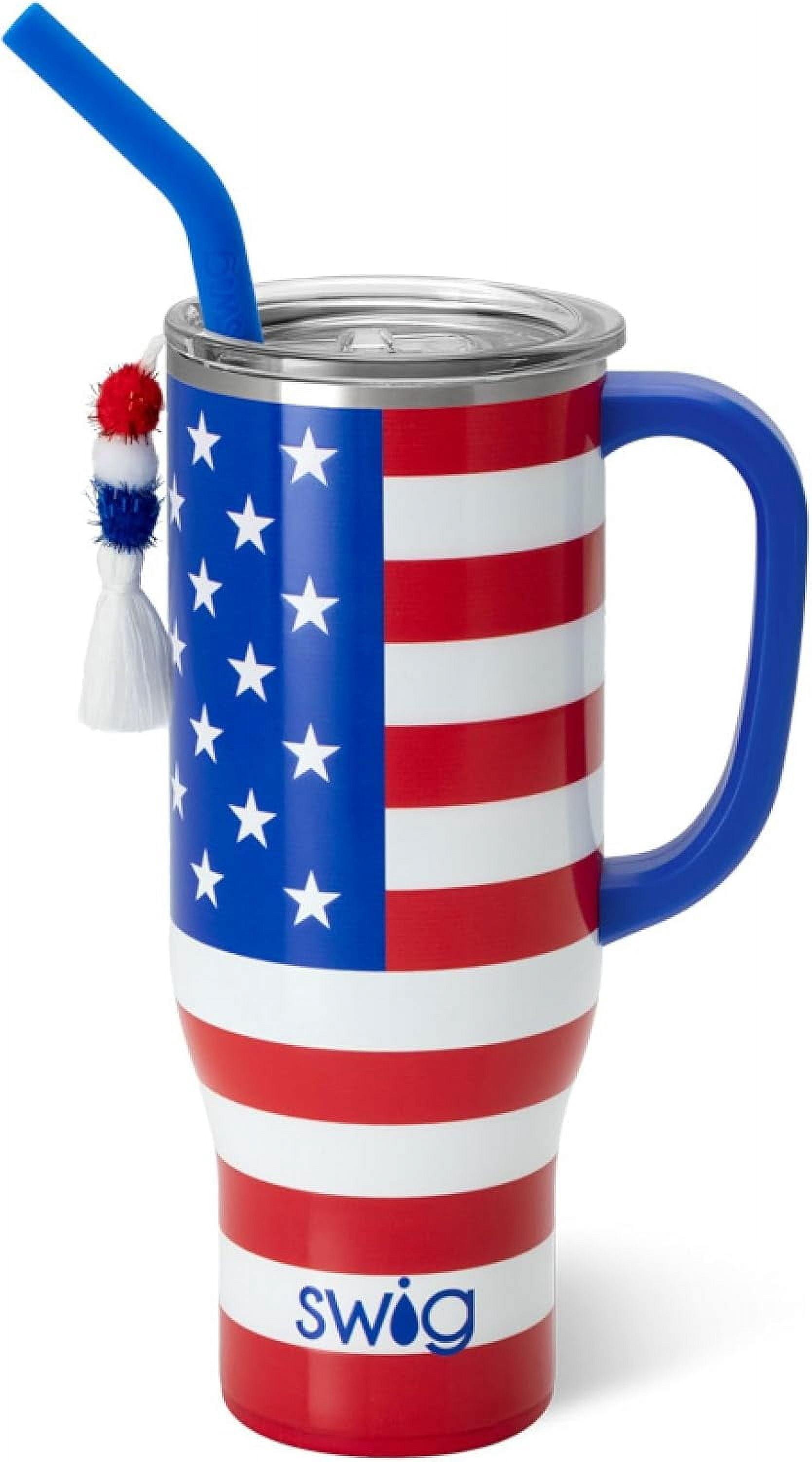 30oz Mega Mug, 30 oz Tumbler with Handle and Straw, Cup Holder Friendly ...