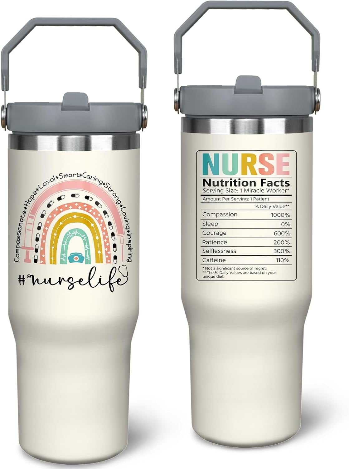 30oz Nurse Tumbler Cup with Handle Nurse Travel Coffee Mug, Nurse ...