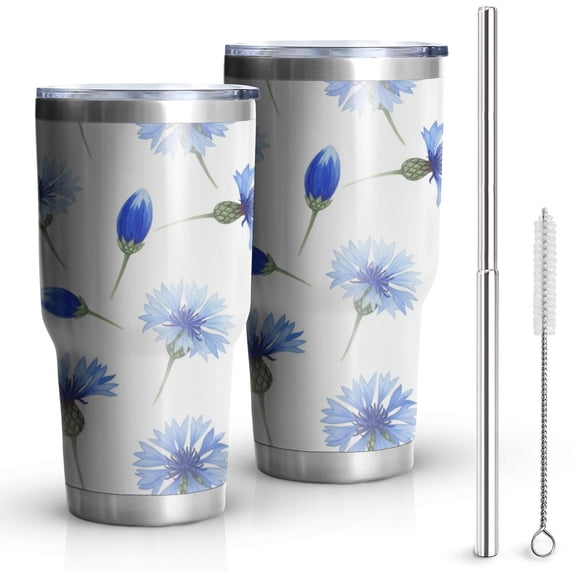 30oz Pioneer Flower Floral Print Pattern Tumbler, Double Wall Vacuum ...