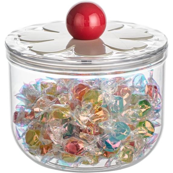 30oz Plastic Candy Dish with Airtight Lid for Office Desk, Clear Food ...