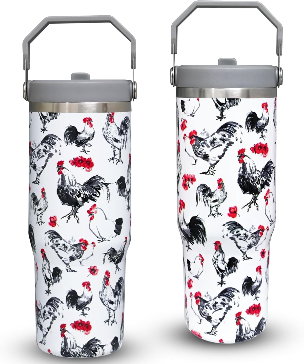 30oz Rooster Tumbler with Lid and Straw - Rooster Gifts for Women ...