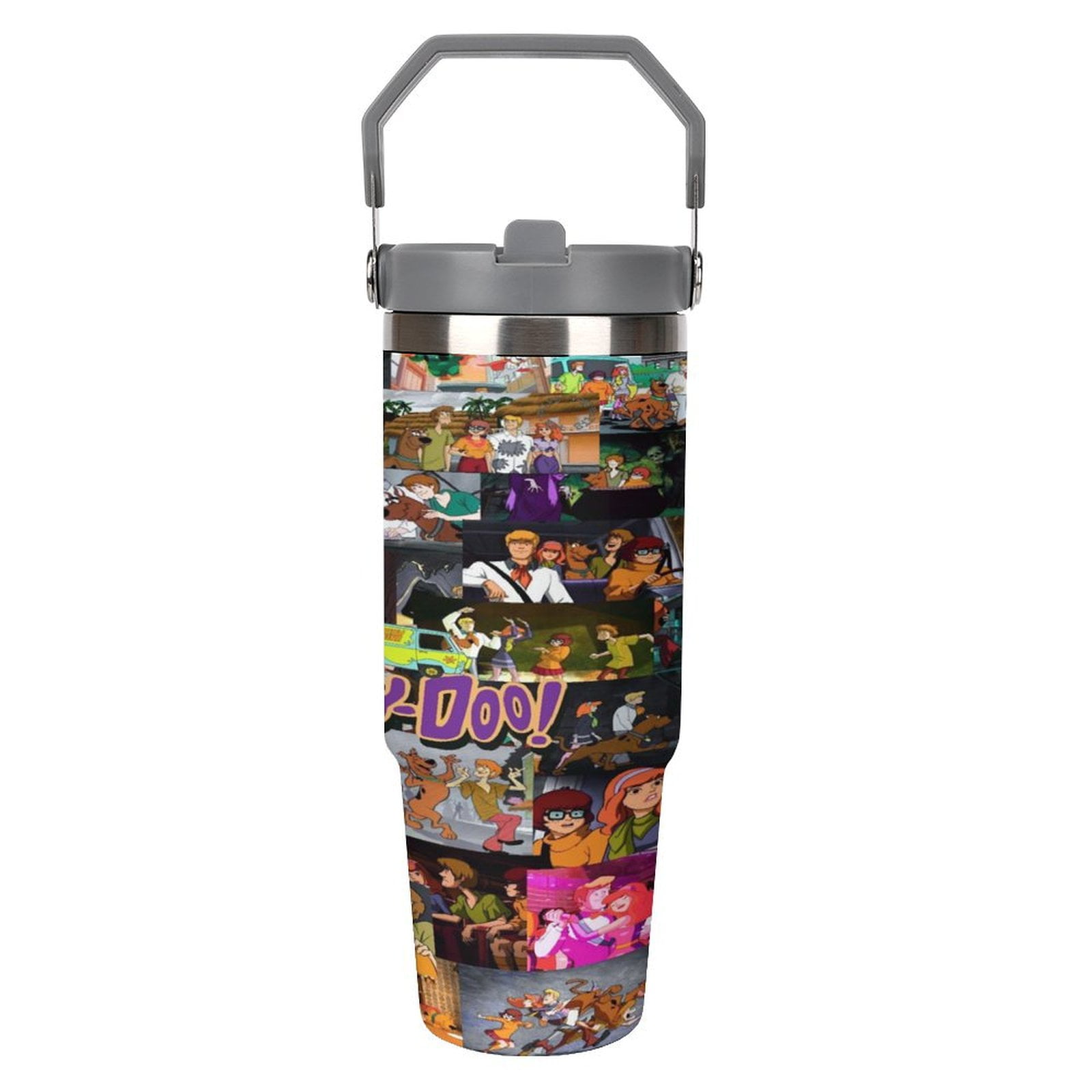 30oz Scooby Doo Tumbler with Handle and Straw, Stainless Steel ...