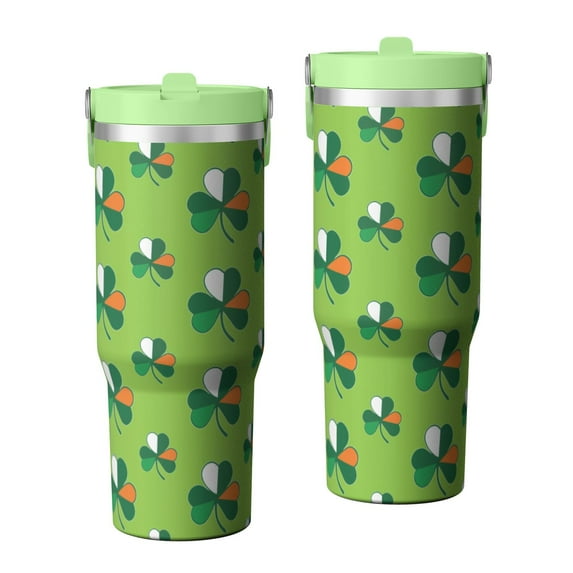 30oz St Patrick's Day Stainless Steel Tumbler with Lid and Straw,Irish ...