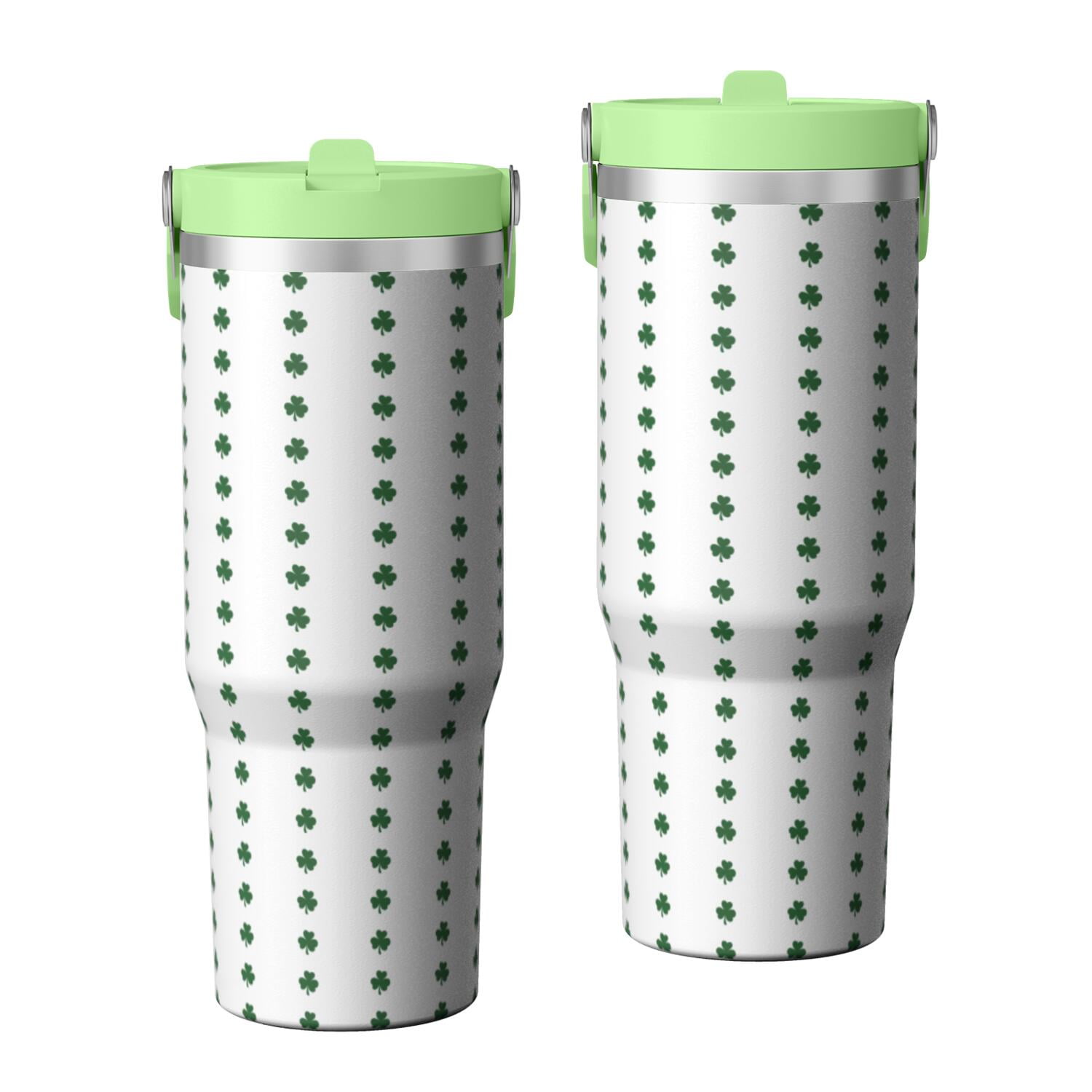 30oz Stainless Steel Tumbler with Lid and Straw,Green St. Patrick's Day ...