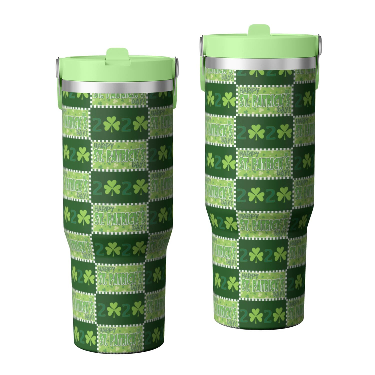 30oz Stainless Steel Tumbler with Lid and Straw,St. Patrick's Day ...
