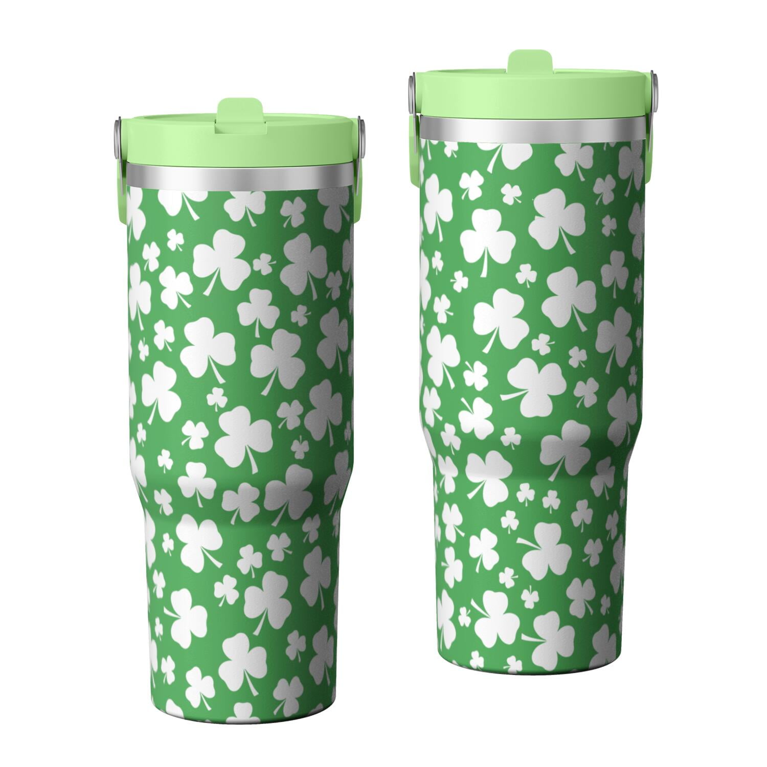 30oz Stainless Steel Tumbler with Lid and Straw,St Patrick's Day Double ...