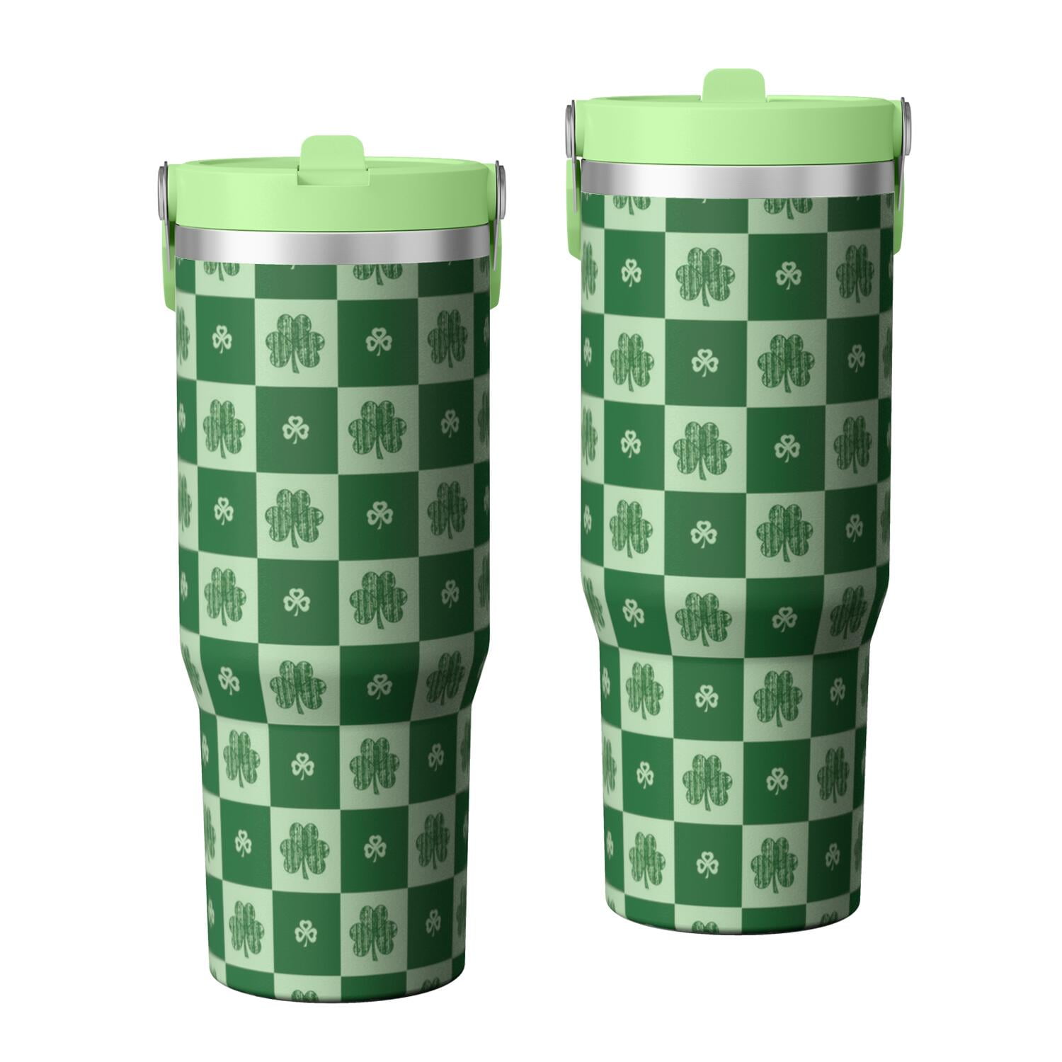 30oz Stainless Steel Tumbler with Lid and Straw,St Patrick's Day Double ...
