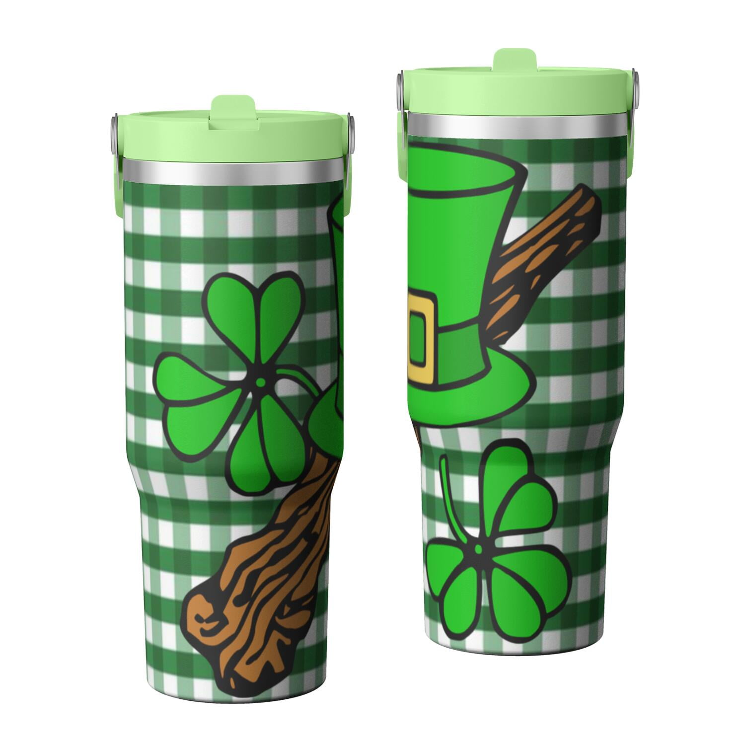 30oz Stainless Steel Tumbler with Lid and Straw,St. Patrick's Day USA ...