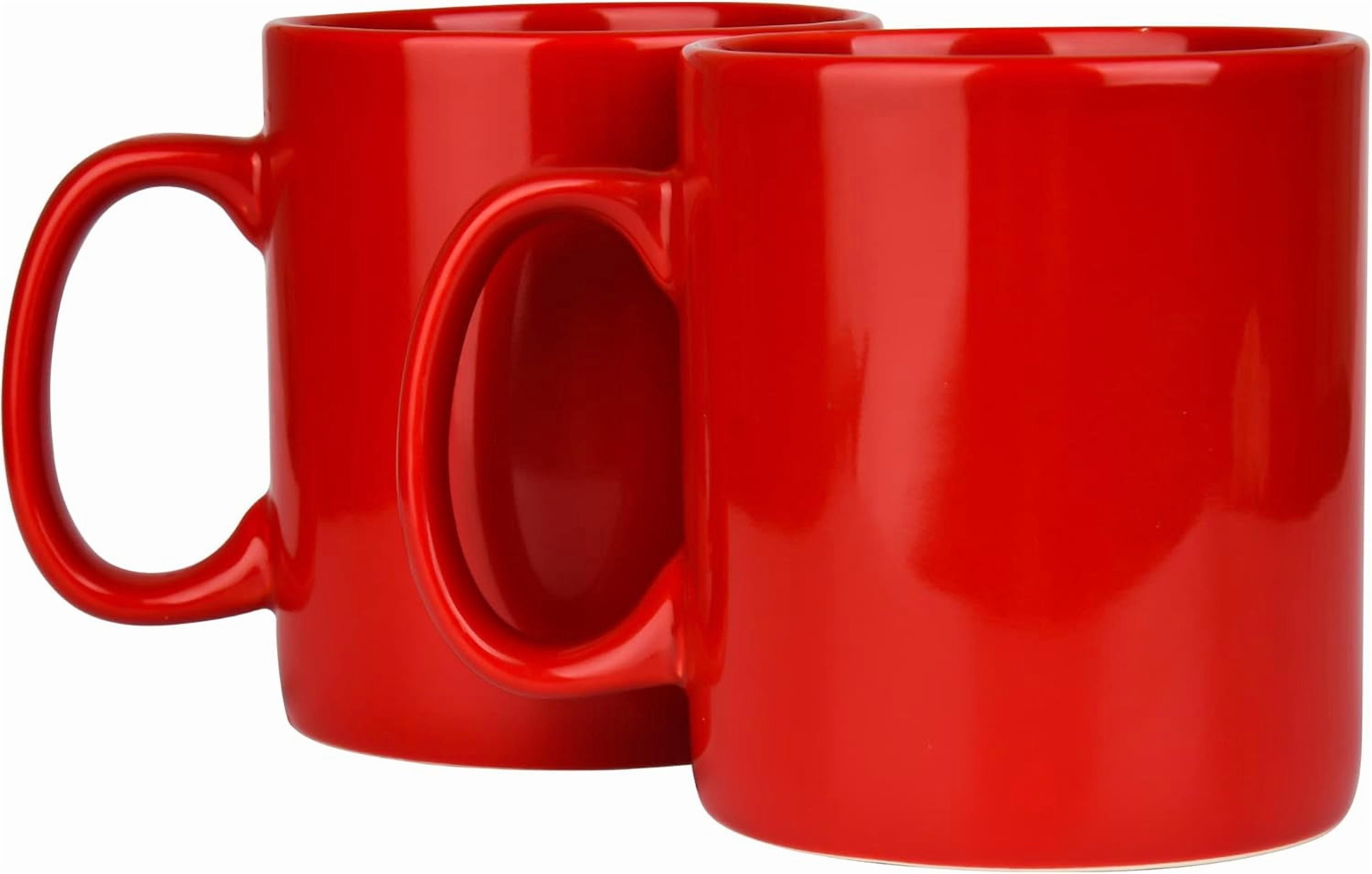 30oz Super Large Ceramic Coffee Mugs Large Handles Set of 2 (Red ...