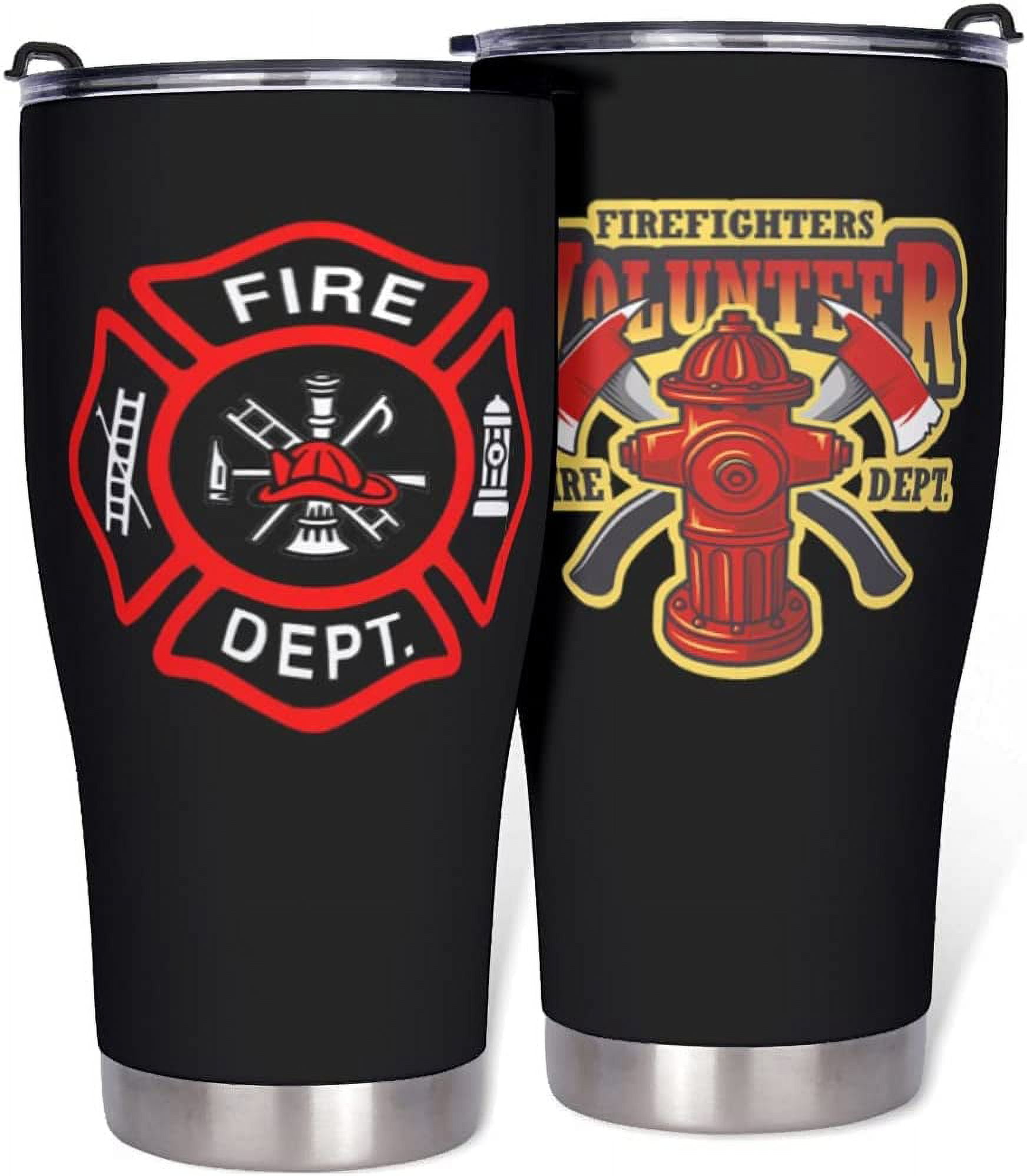 30oz Tumbler With Firefighter Volunteer Fire Department Sign And Flip ...