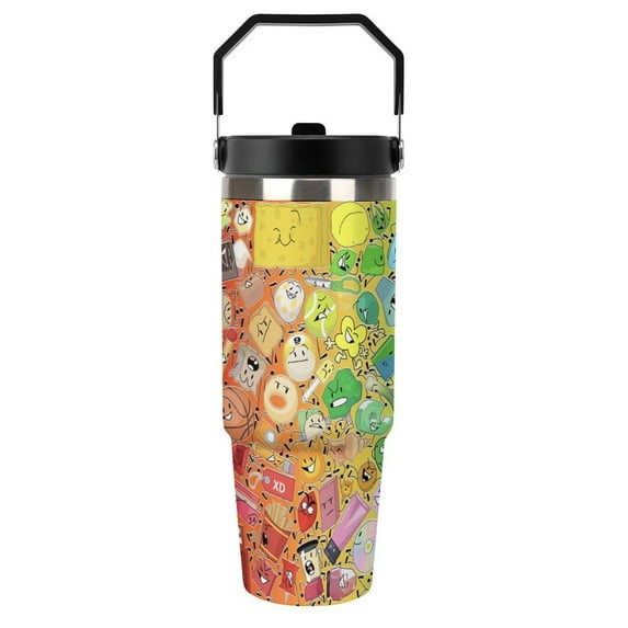 30oz Tumbler with Handle And Flip Straw Lid Battle For Dream Island ...