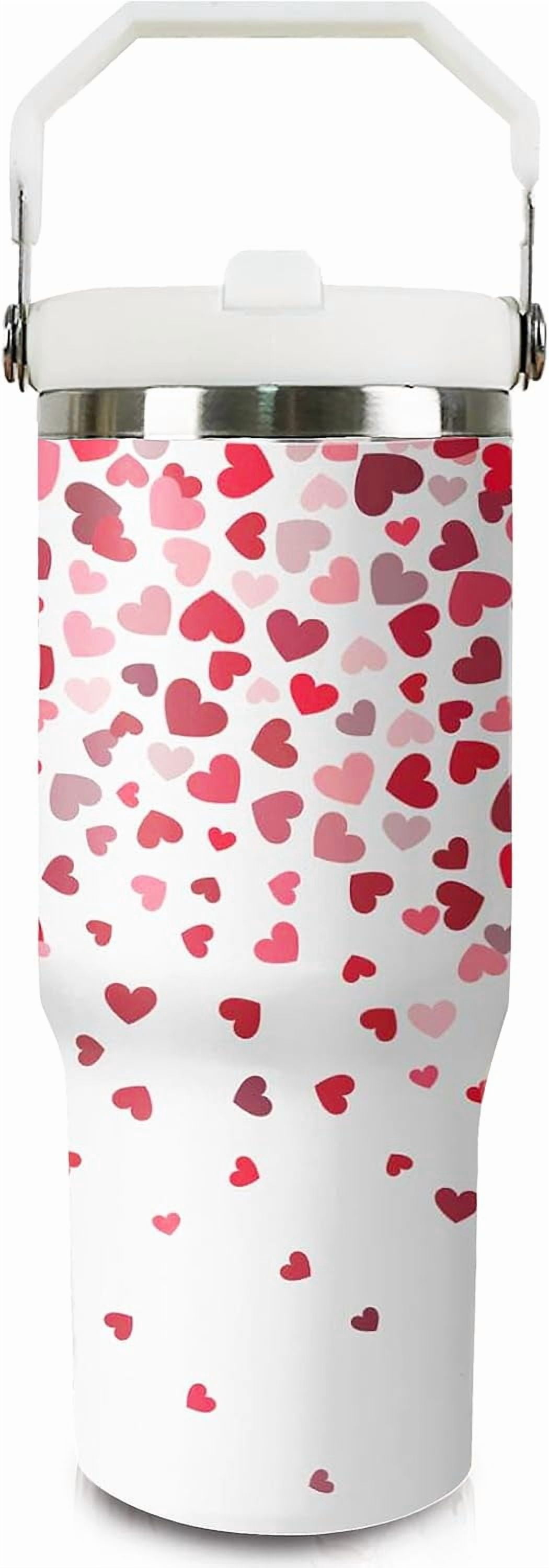 30oz Valentines Tumbler with Handle and Straw, Valentine Insulated ...