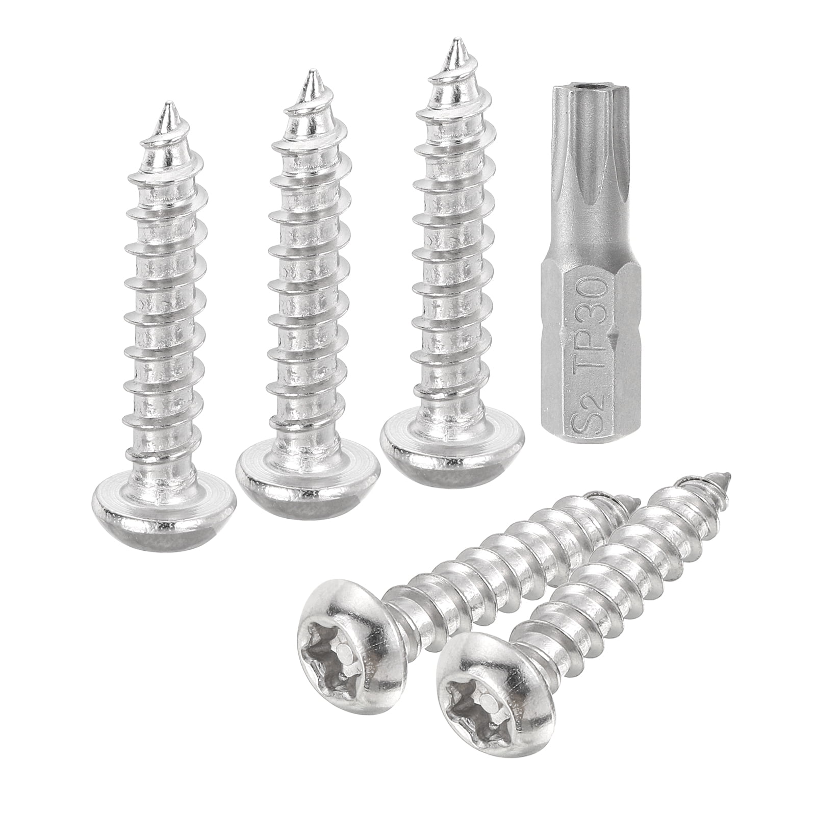 30pack M6 x 30mm Button Head Torx Security Sheet Metal Screws with T30 ...