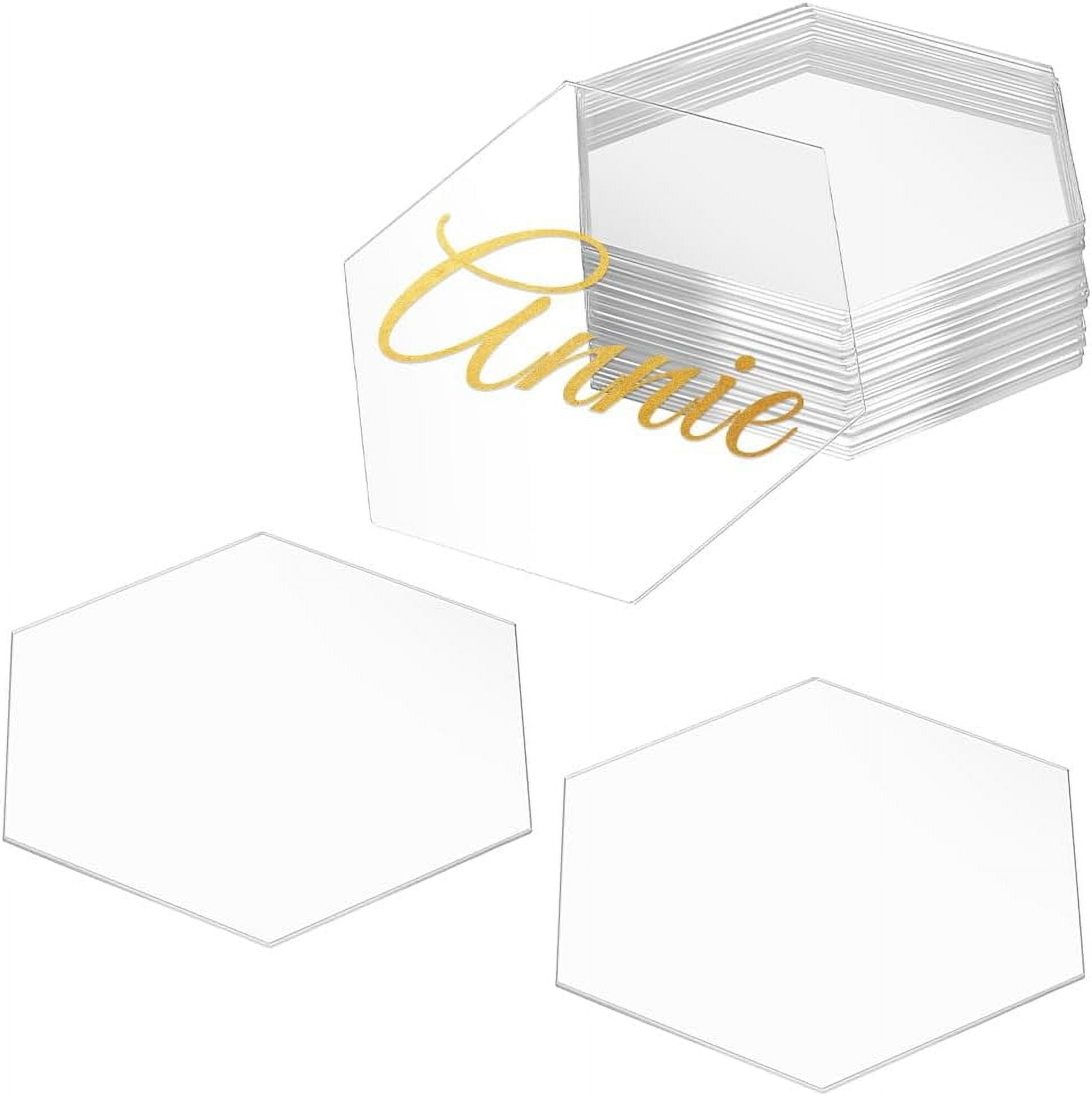 30pc 30Pcs Clear Acrylic Place Cards Hexagon Acrylic Name Card Plate ...