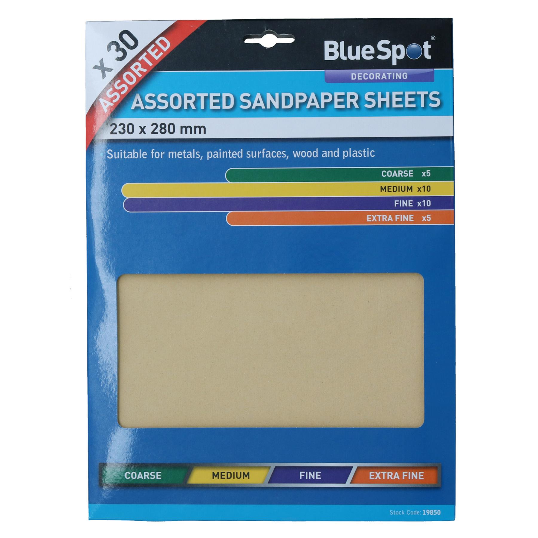 30pc Assorted Sandpaper Sanding Sheets for Metal Wood Plastic Mixed ...