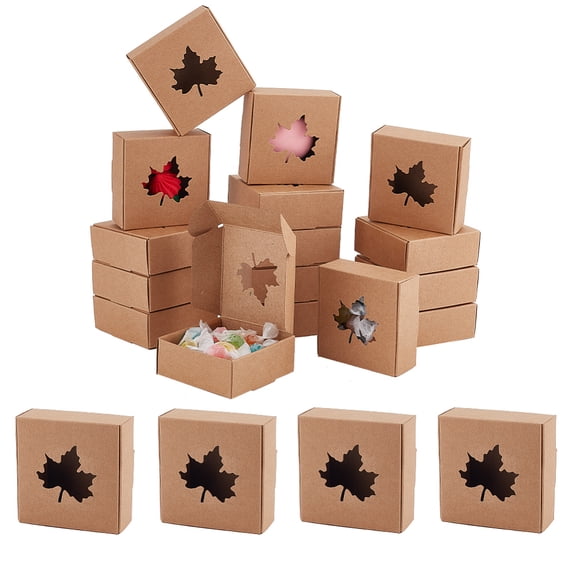 30pc Folding Kraft Paper Cardboard Jewelry Gift Boxes Square with ...