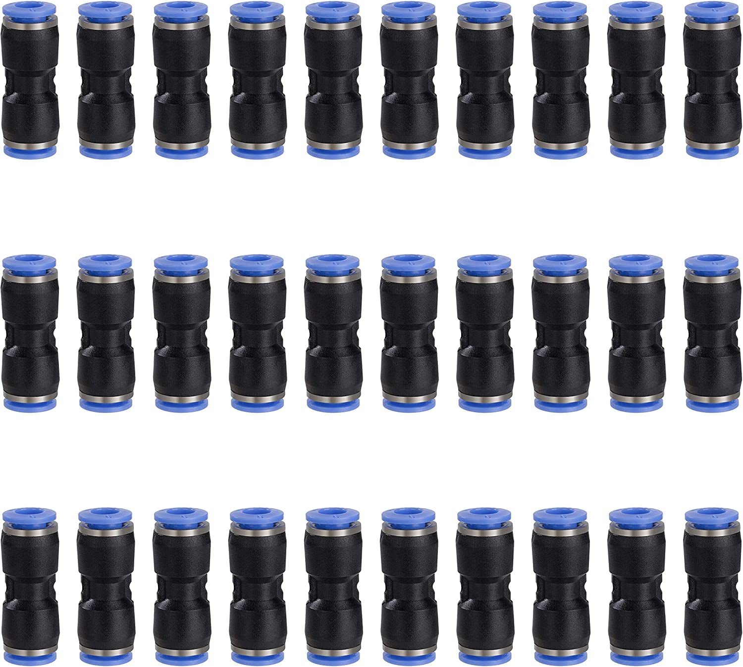 30pc Set, Plastic Air Line Tube Fittings for Pneumatic Applications 6mm ...