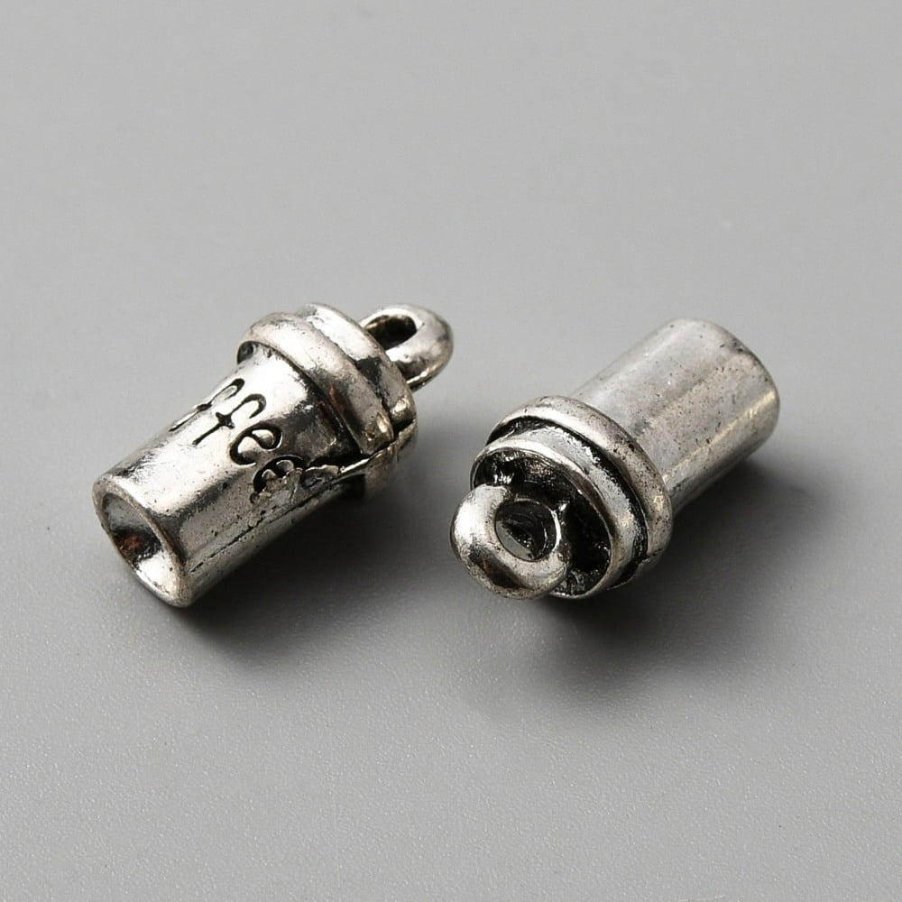 30pc Tibetan Style Alloy Charms 3D Coffee Cup Charms Silver 15x8x7mm ...