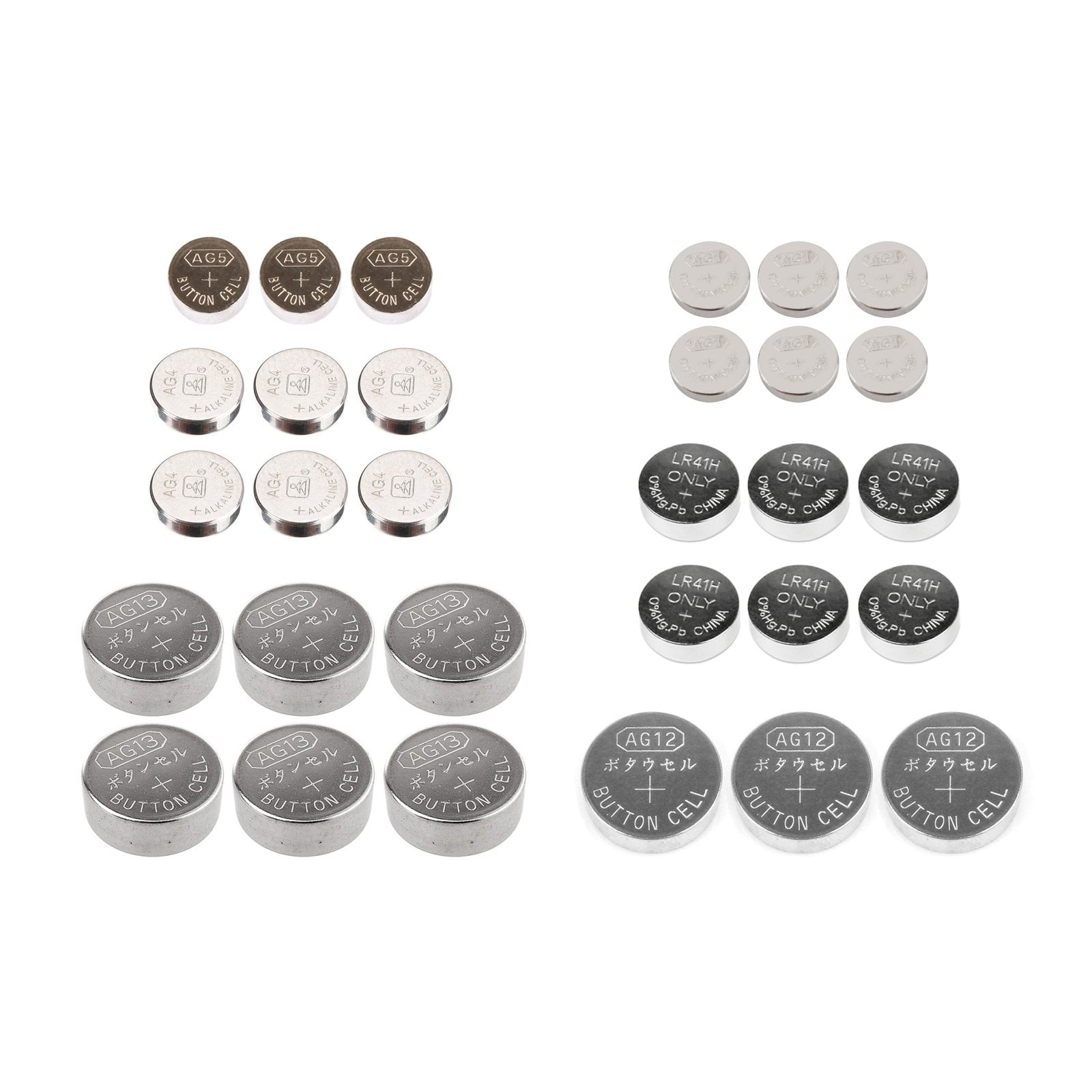 30pc ToolTreaux Assorted Alkaline Button Electronic Batteries Assorted ...