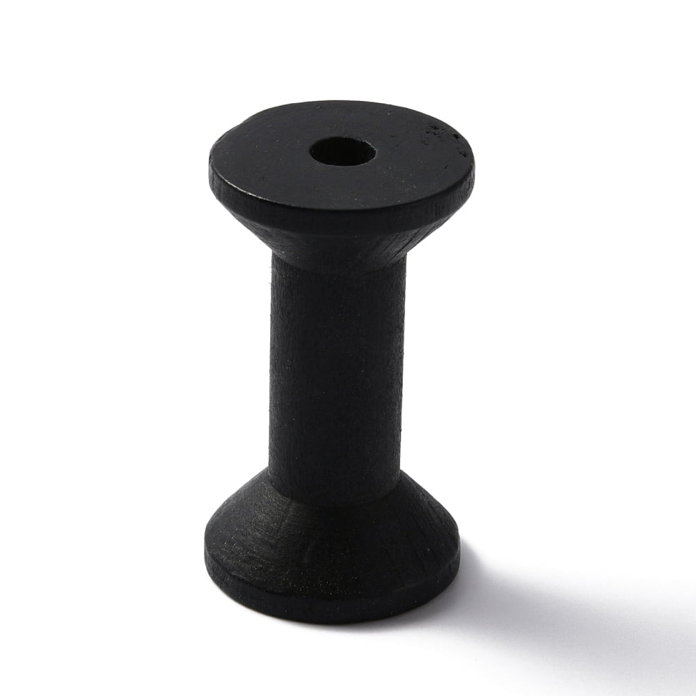 30pc Wooden Empty Spools for Wire Cord Jewelry Chain Wrapping Black 6x3 ...