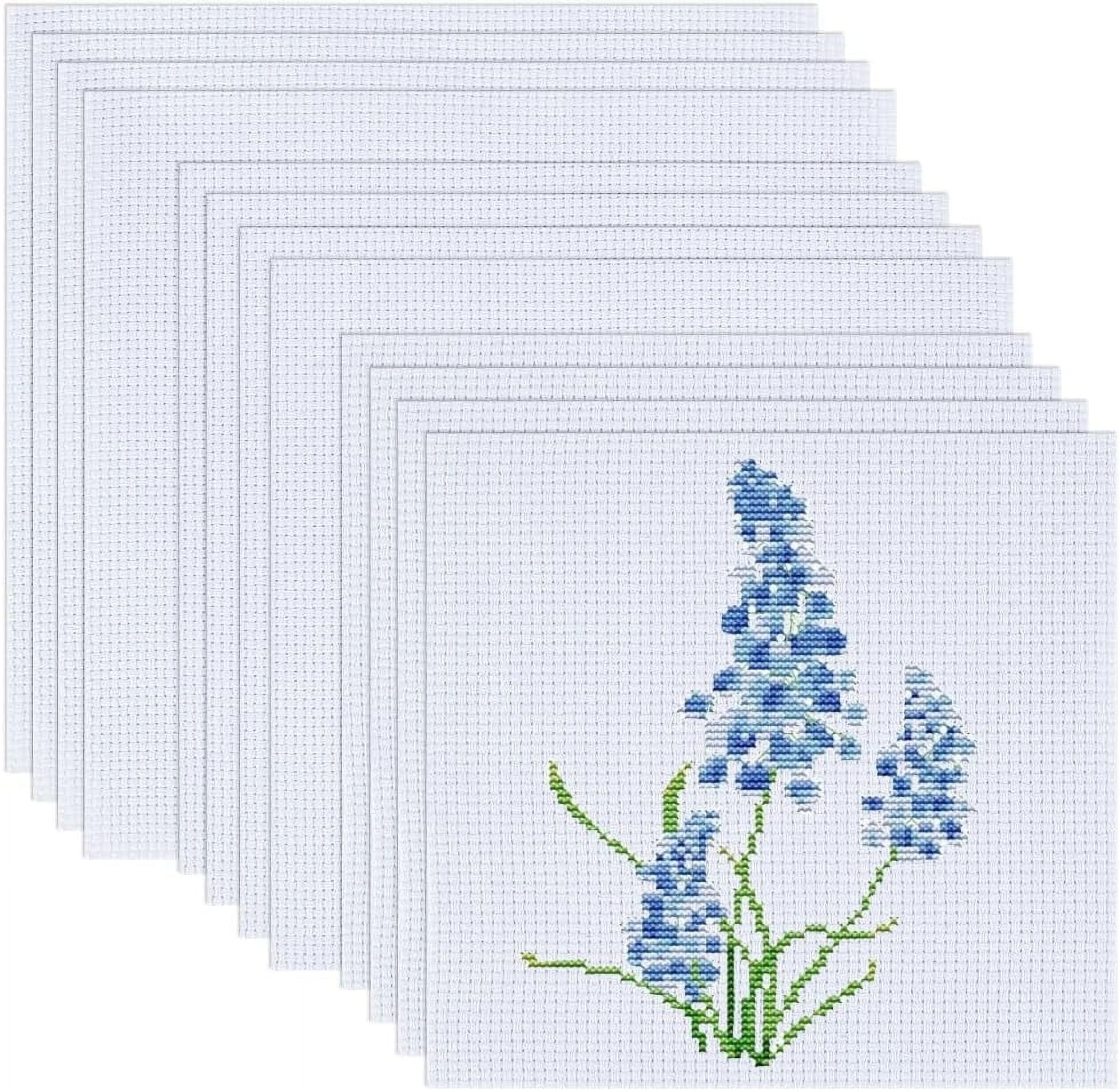 30pcs 11 Count White Embroidery Fabric 6/7/8 Inch Cotton Cross-Stitch ...