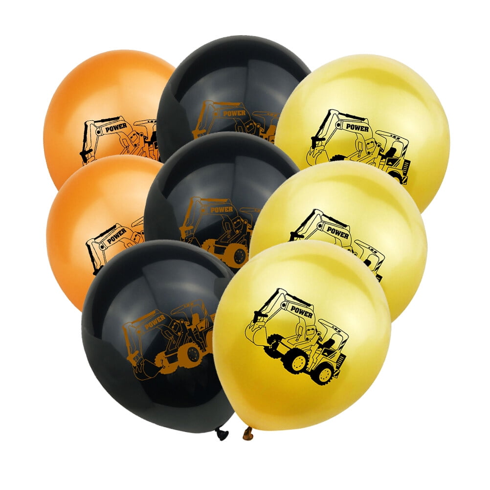 30pcs 12 Inches Excavator Construction Vehicle Printing Balloons Set