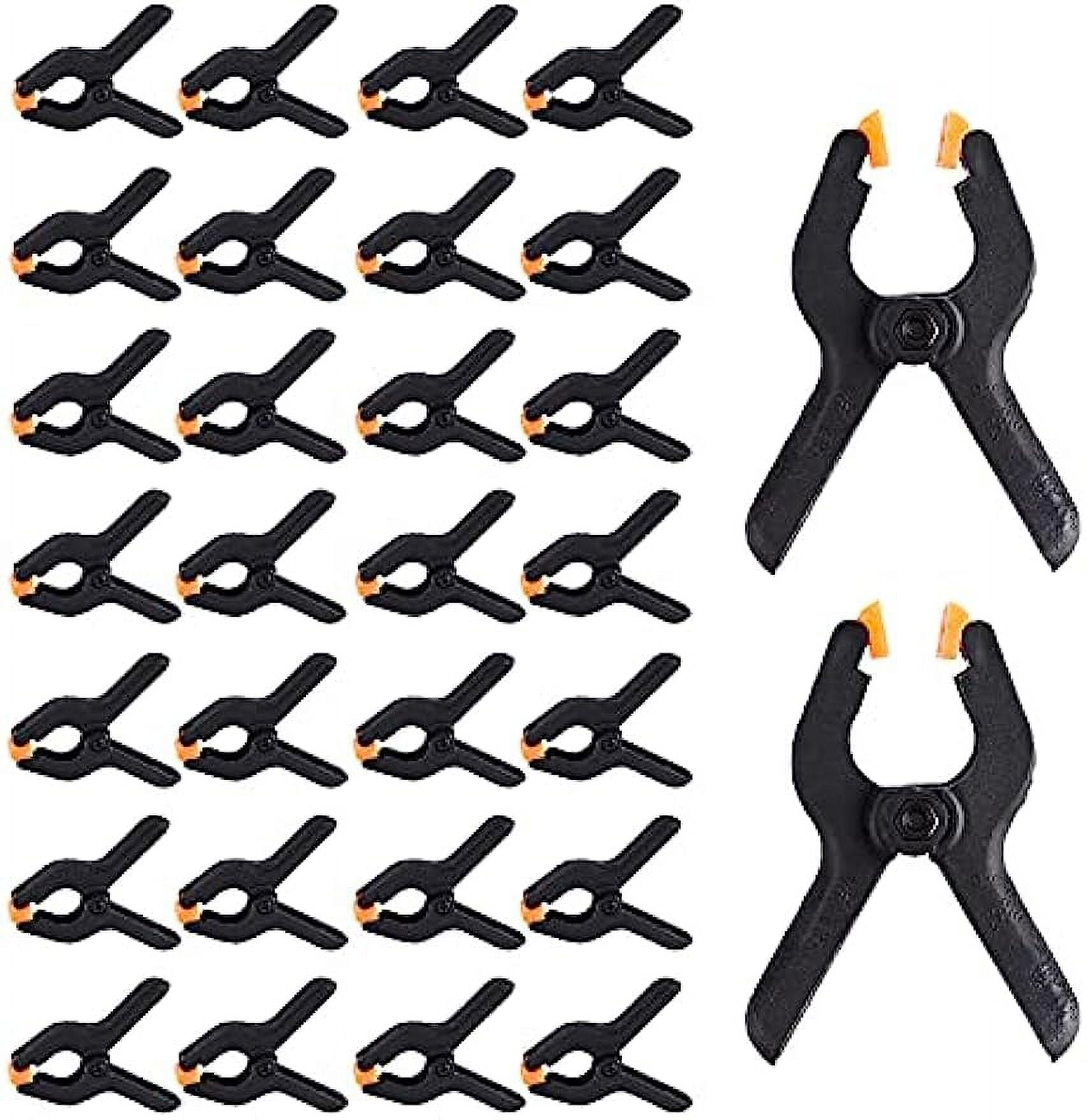 30pcs 2.5inch Black Plastic Nylon Spring Clamps Clip Jaw Opening DIY ...