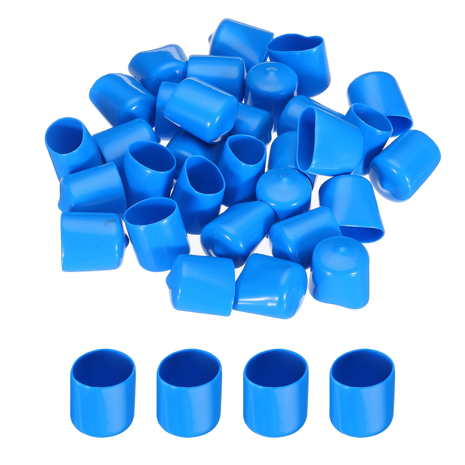 30pcs 22mm Rubber End Caps Cover PVC Vinyl Screw Thread Protector Round ...