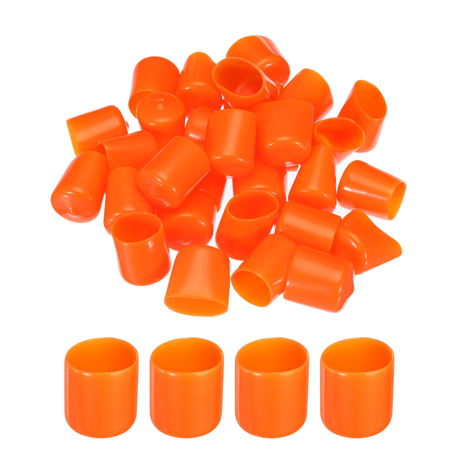 30pcs 22mm Rubber End Caps Cover PVC Vinyl Screw Thread Protector Round ...