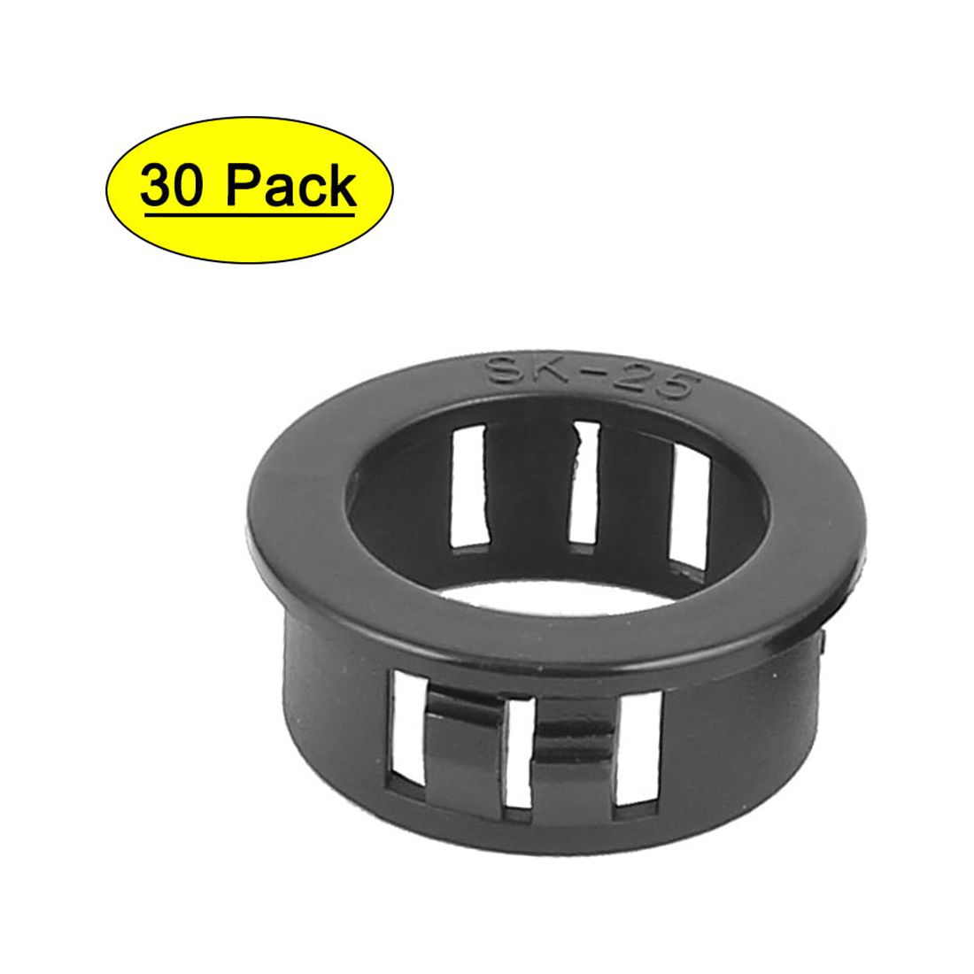 30pcs 25mm Mounted Dia Snap in Cable Bushing Grommet Protector Black ...