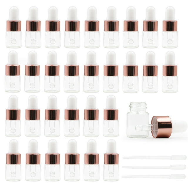 30pcs 2ml Dropper Bottle,Empty Mini Bottles with 3pcs Dropper Pipettes ...