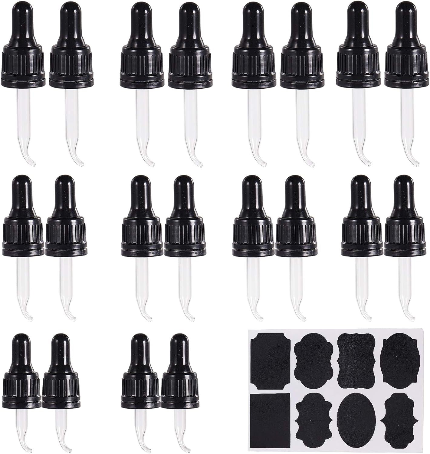 30pcs 3 Sizes Eye Dropper Leak Proof Essential Oil Glass Dropper Bent ...