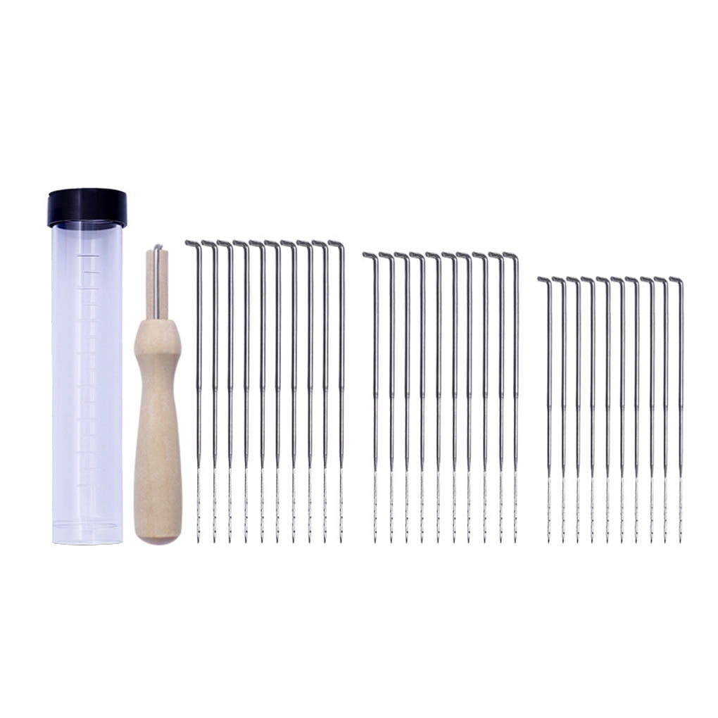 30pcs 3 Sizes Felting Felt Tools with Clear Bottle 1 Wooden Handle ...