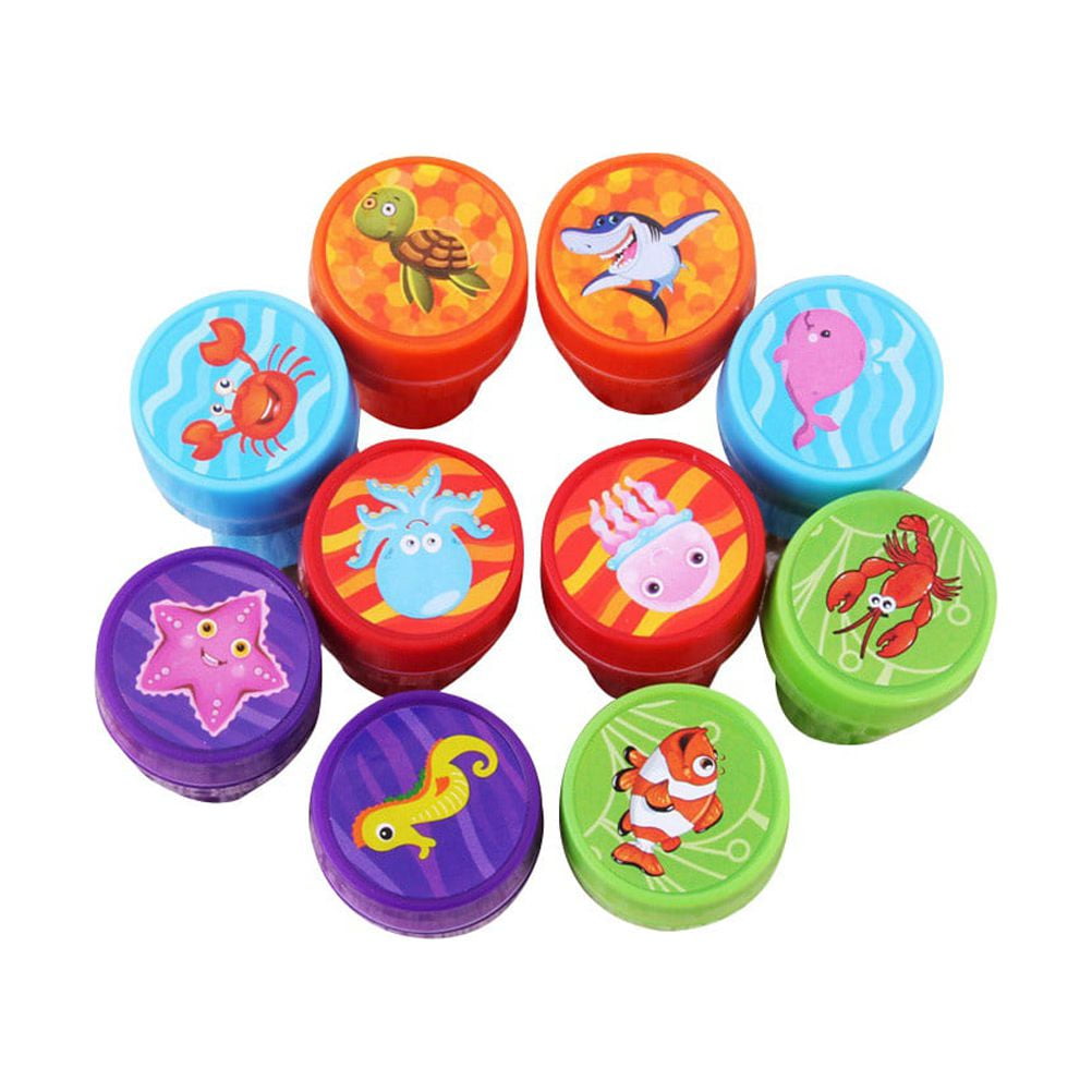 30pcs 3 Styles Dinosaur Farm Animal Sea Ocean Stamps Cartoon Animal ...